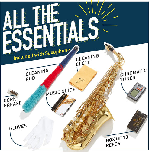 Mendini Alto Saxophone E Flat with Case, Tuner, Mouthpiece – Cecilio Music