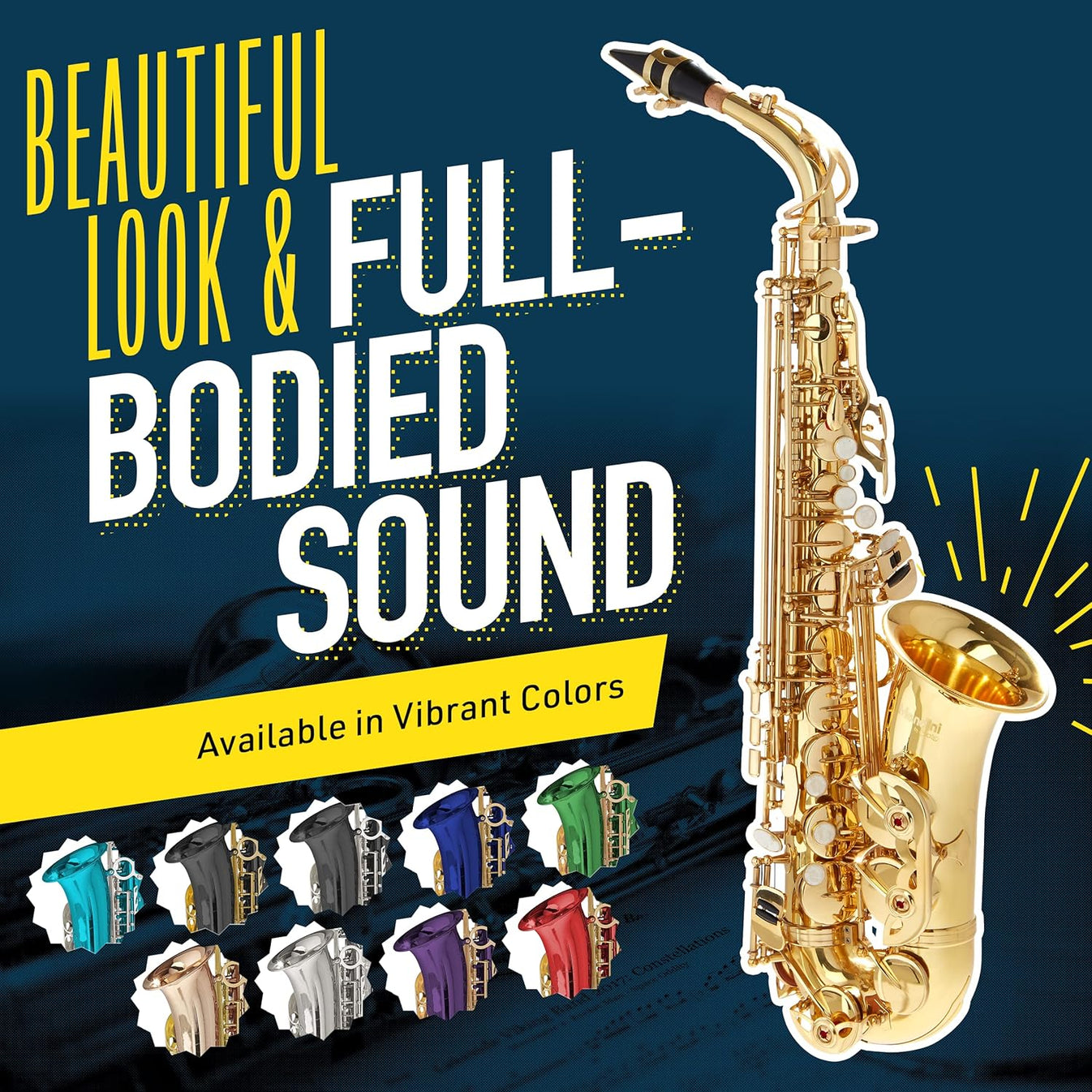 Mendini Alto Saxophone E Flat with Case, Tuner, Mouthpiece – Cecilio Music