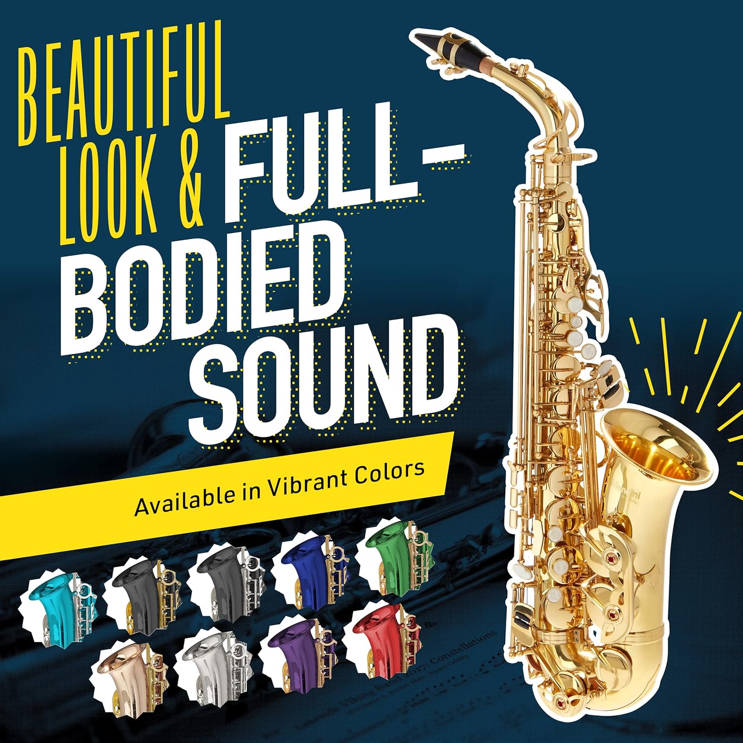 Mendini Alto Saxophone E Flat with Case, Tuner, Mouthpiece – Cecilio Music