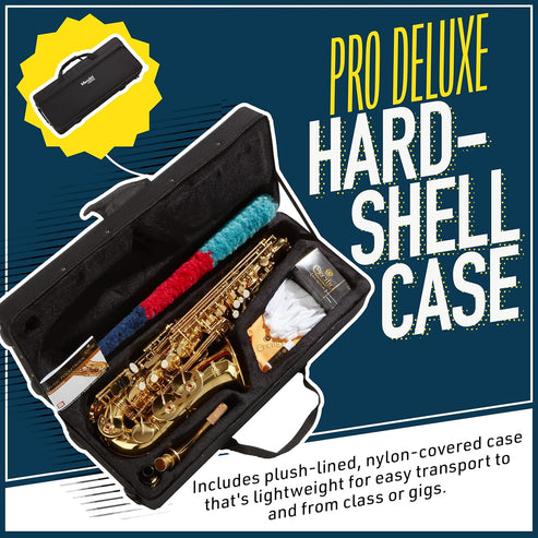 Mendini Alto Saxophone E Flat with Case, Tuner, Mouthpiece – Cecilio Music